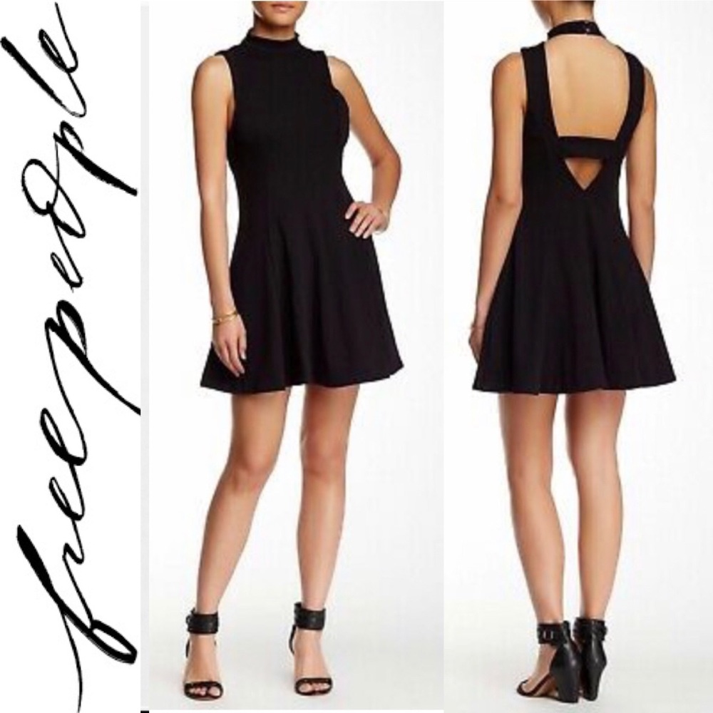 Free People Black Cha Cha Ponte Layla Mini Dress - Gem